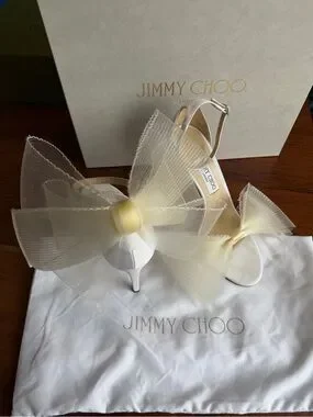 Jimmy Choo | Shoes | Authentic Jimmy Choo Ivory Anklestrap Sandals With ...